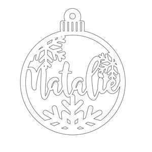 Personalized SVG, Laser Cut, Circut Files Svg Bauble Name Natalie ...