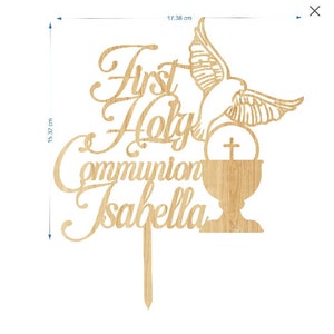 First Holy Communion Personalized SVG Topper, Cake Topper for Communion ...