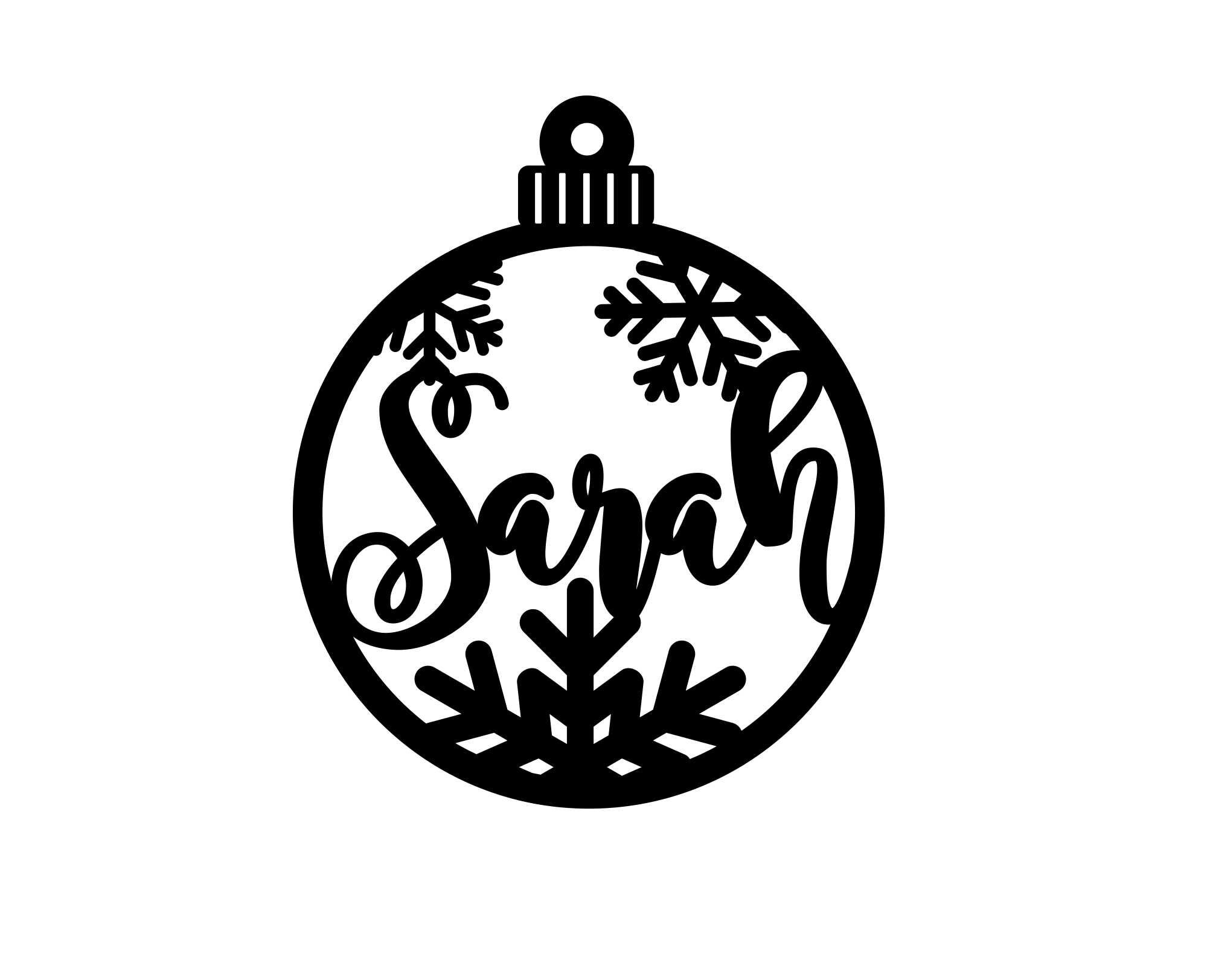 Personalized SVG, Laser Cut, Circut Files Svg Bauble Name Sarah ...
