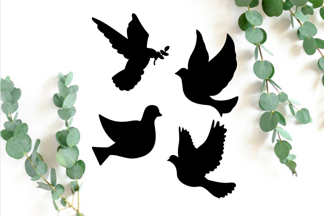 Dove Silhouette Svg, Pigeon Svg, Holy Symbol Svg, Faith, Hope, Peace ...