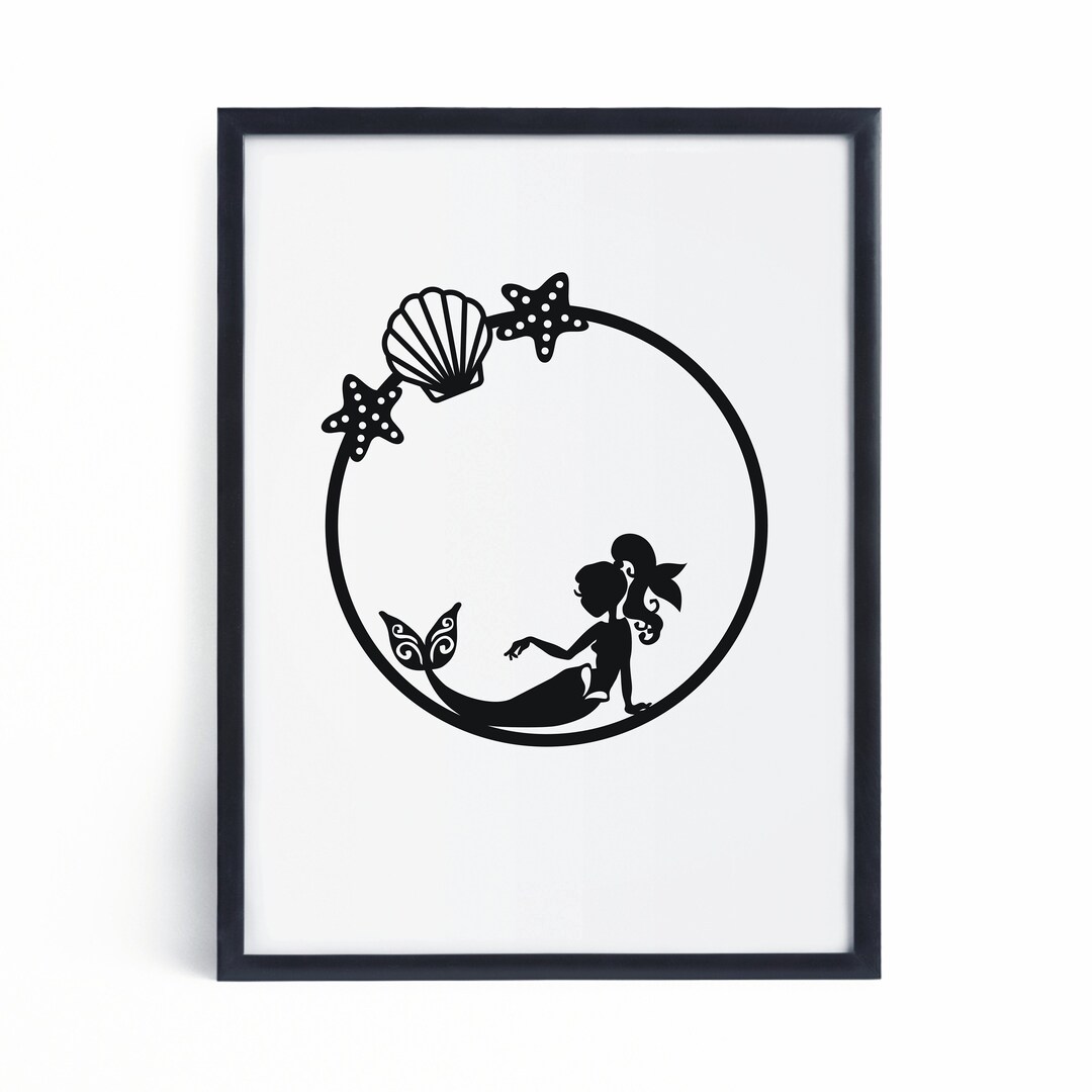 Mermaid SVG, Mermaid Frame SVG, Mermaid Frame File, Mermaid Wreath ...
