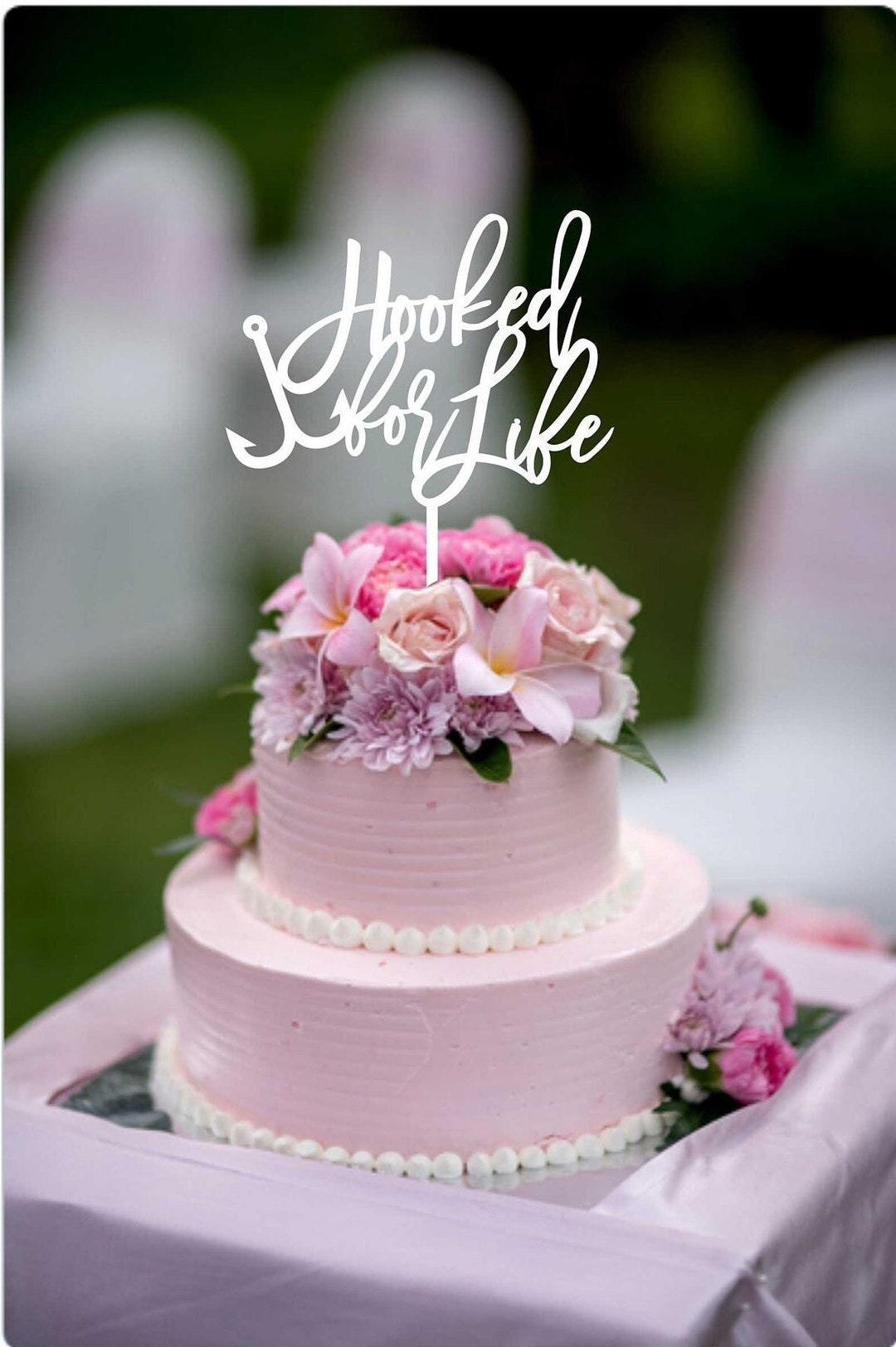 Hooked for Life Cake Topper SVG, Funny Wedding Topper Svg, Cake ...