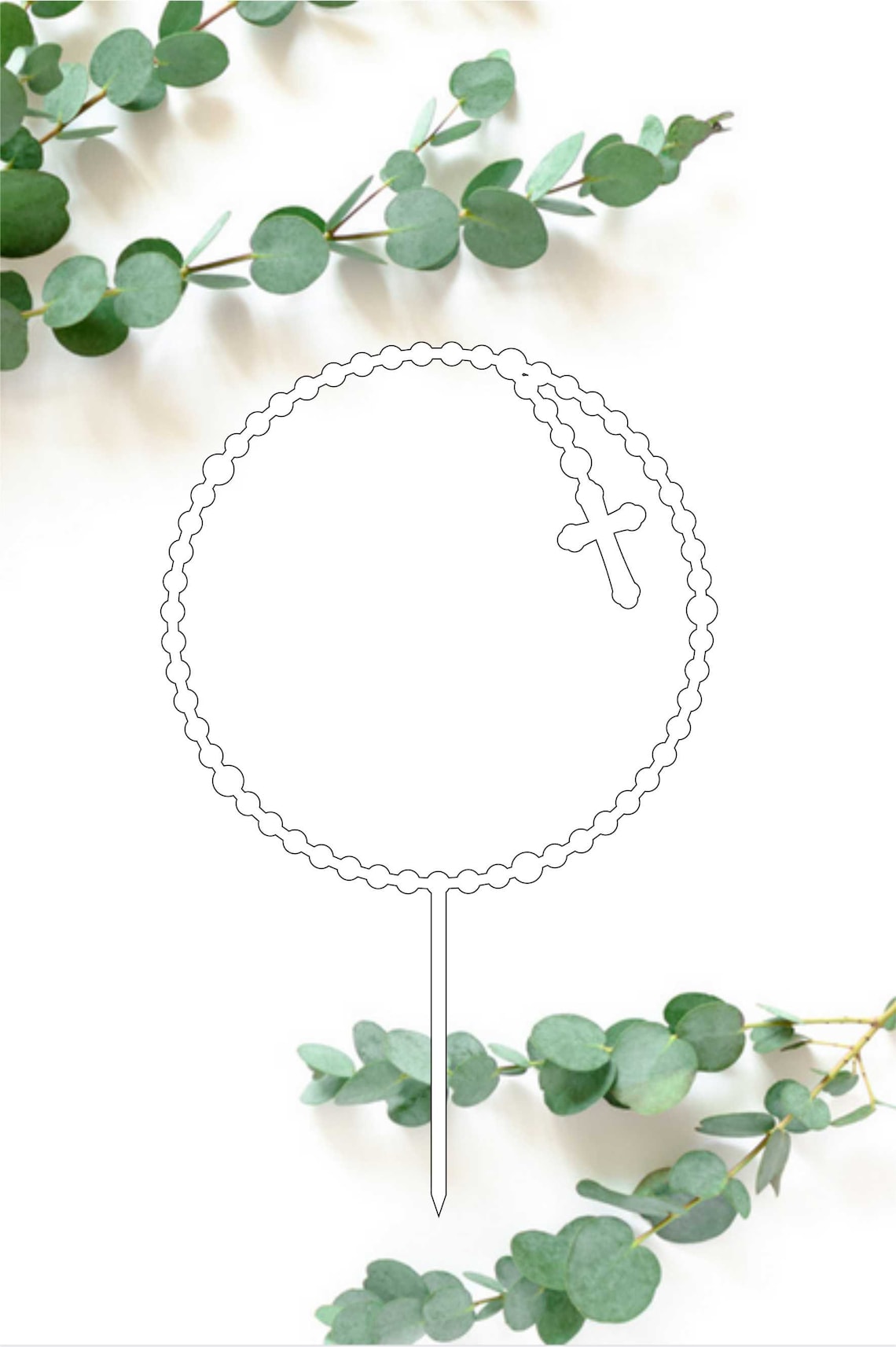 Holy Rosary Beads Circle Topper Frame, Holy Communion Topper Frame ...