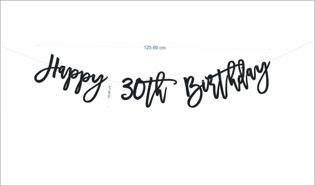 Happy 30th Birthday Banner SVG Cut File - Etsy
