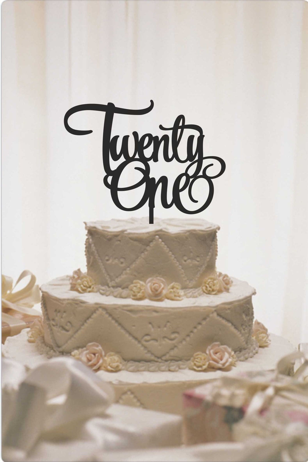 Twenty One Cake Topper SVG, 21st Topper Svg, Cake Decoration Birthday ...