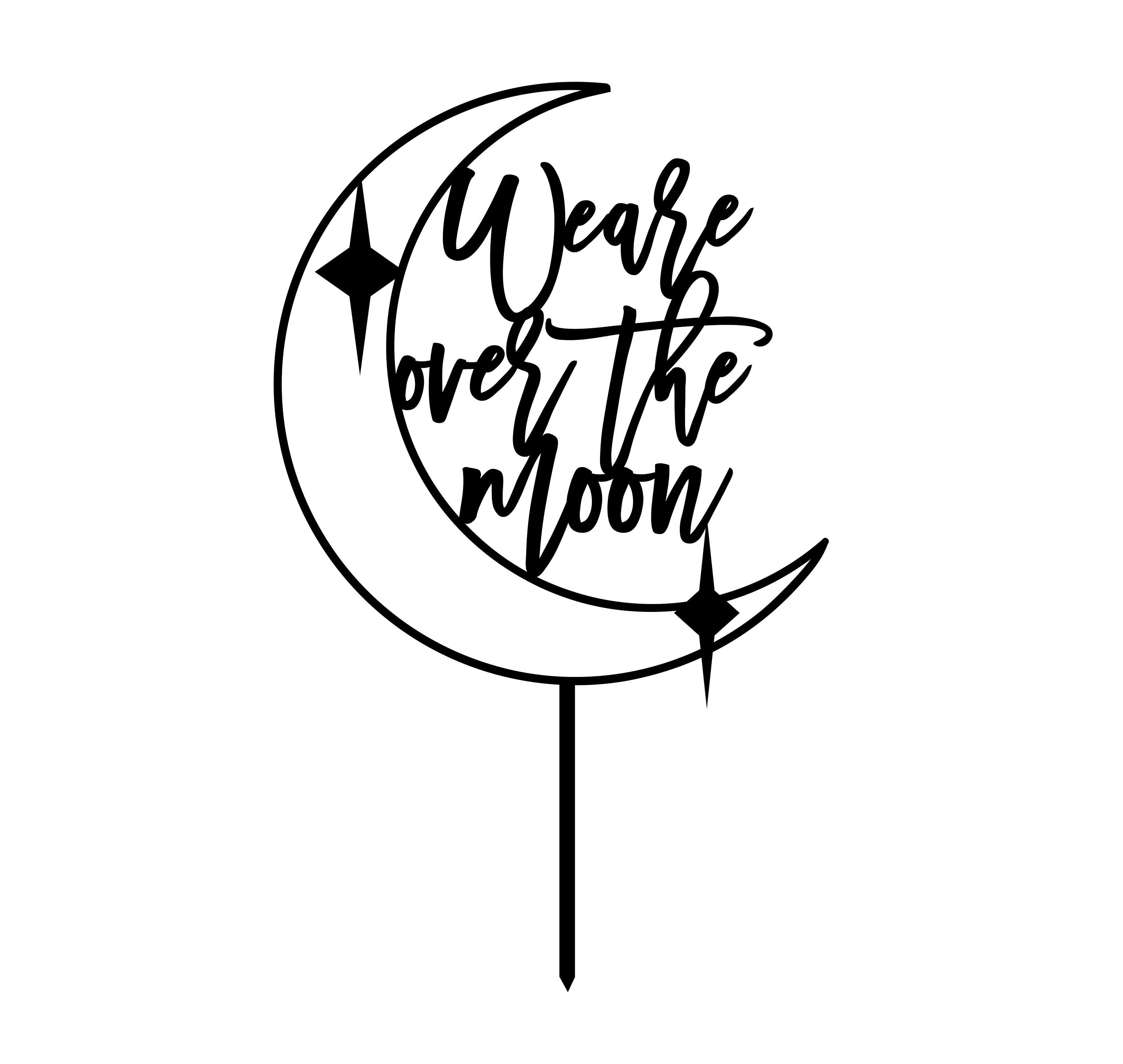 We Are Over the Moon Topper Svg Baby Shower Svg Instant - Etsy