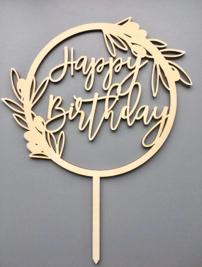 Cake Topper Round Frame SVG Happy Birthday Frame Topper SVG - Etsy