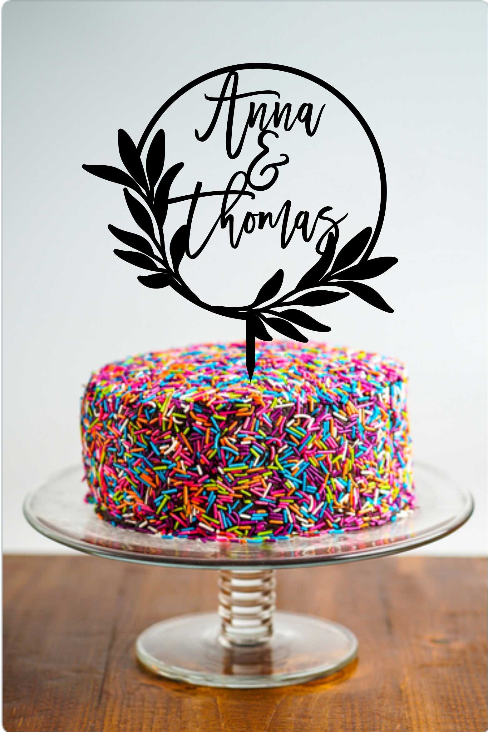 Floral Wreath Cake Topper SVG: Wedding, Birthday (digital Files) - Etsy