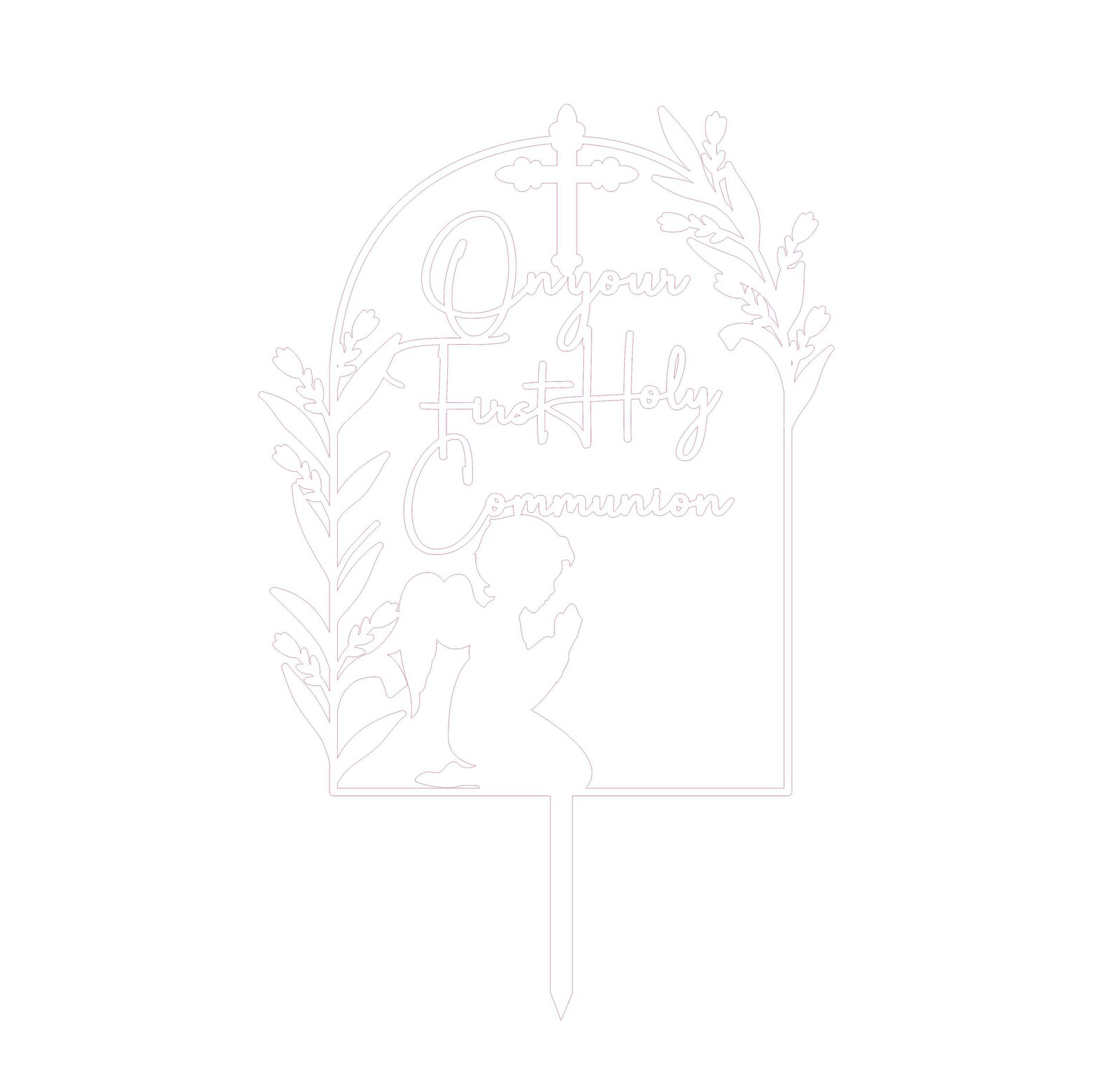 On Your First Holy Communion SVG, Cake Topper Cross Cutting File for ...