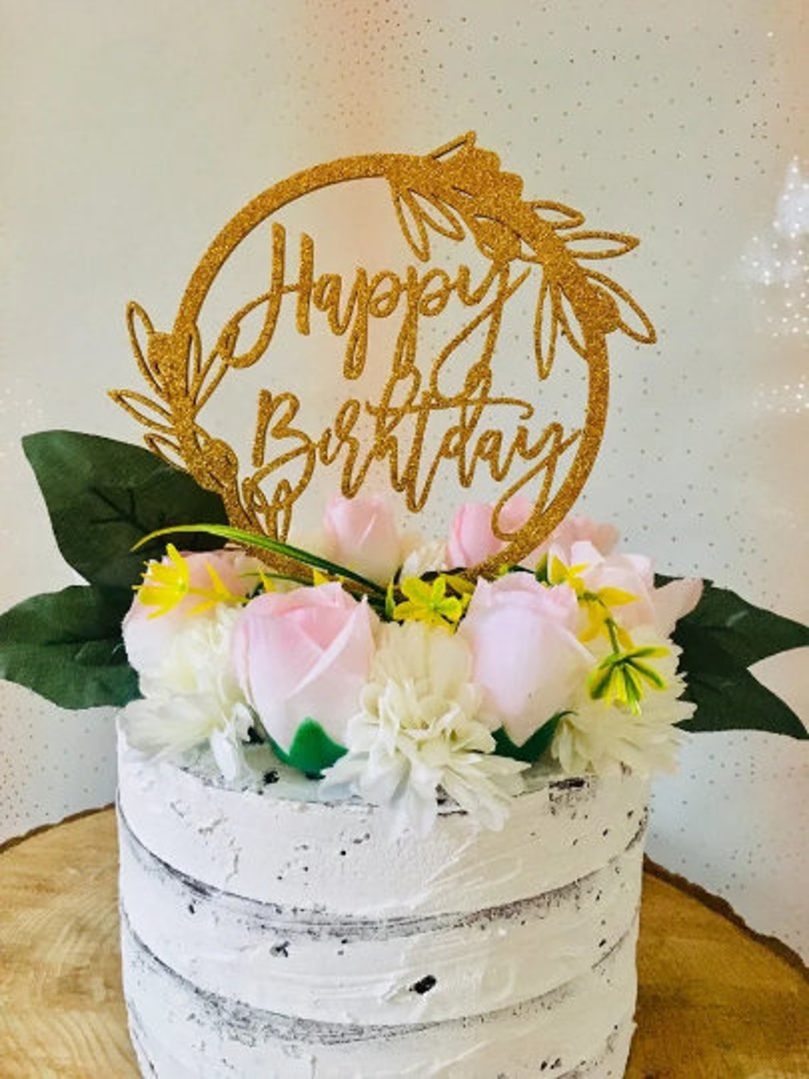 Cake Topper Round Frame SVG Happy Birthday frame topper SVG | Etsy