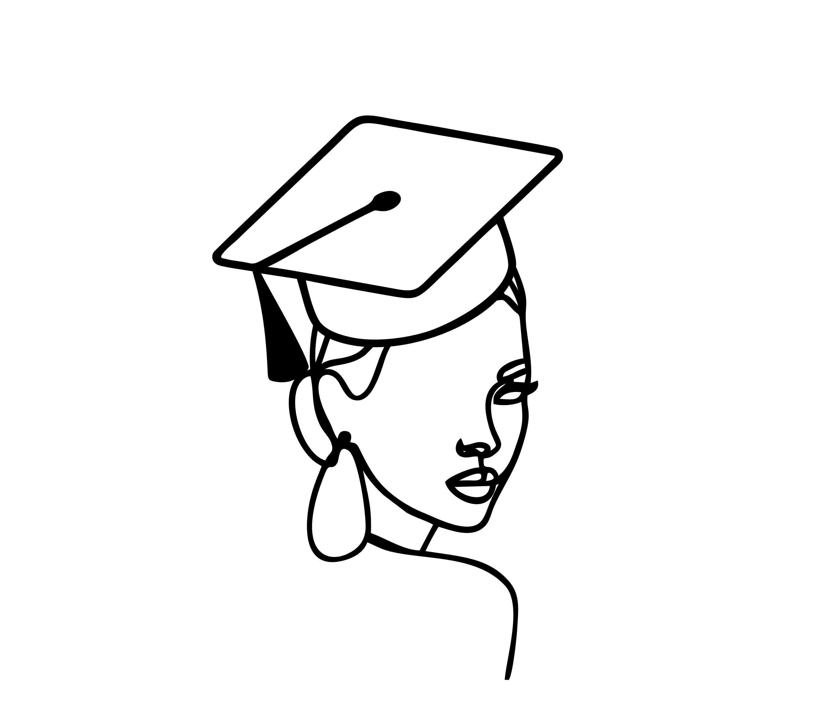 Graduation Face Line Girl Charm SVG File - Etsy