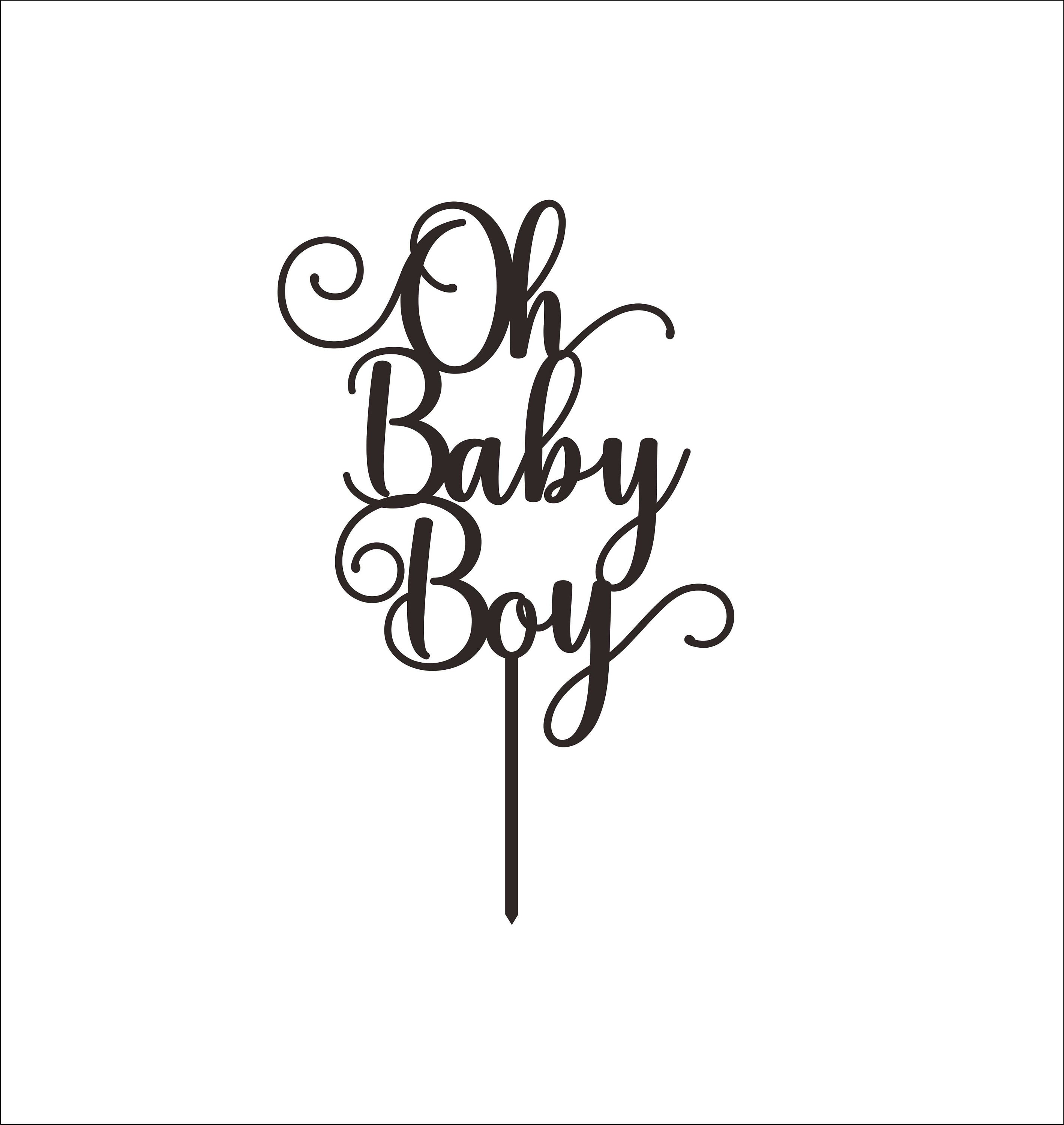 Oh Baby Boy Cake Topper SVG Baby Shower Party Svg Template - Etsy