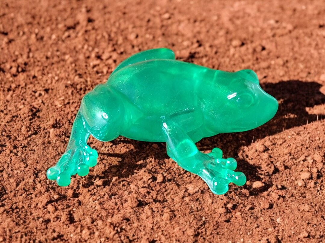 Translucent Green Resin Frog Sculpture Playful Nature-inspired Art - Etsy