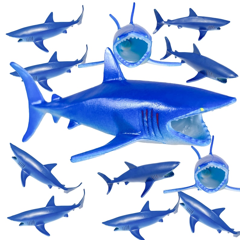 12 - Plastic Sharks for Drinks - Great Shark Decor for Shark Parties ...