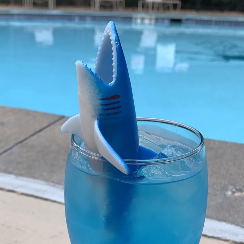 12 - Plastic Sharks for Drinks - Great Shark Decor for Shark Parties ...