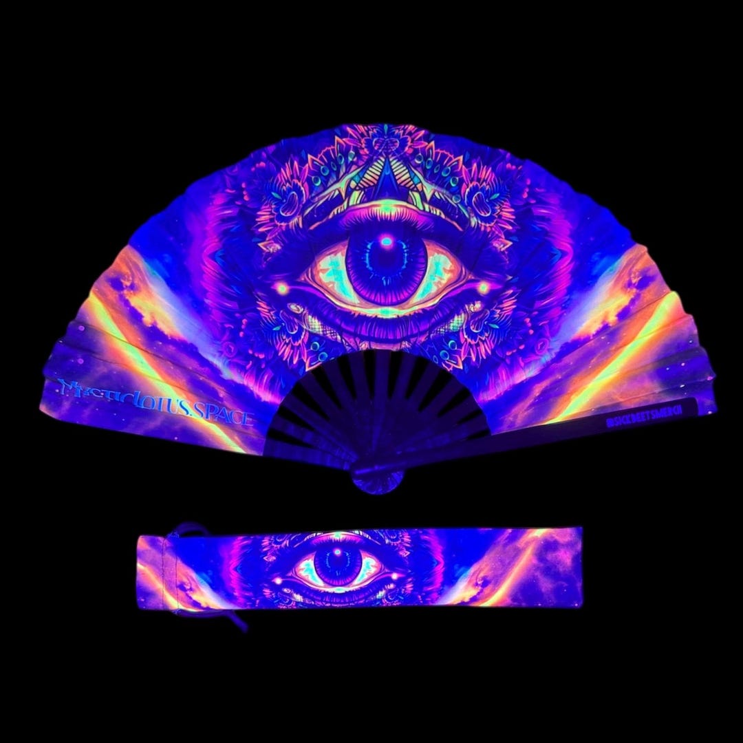 Eye See You UV Reactive Hand Fan Festival - Etsy