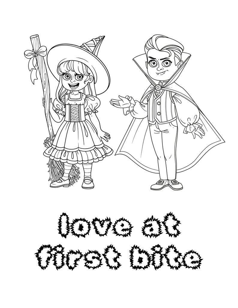 Punny Halloween Coloring Book Pages for Children & Adults, Spooky ...