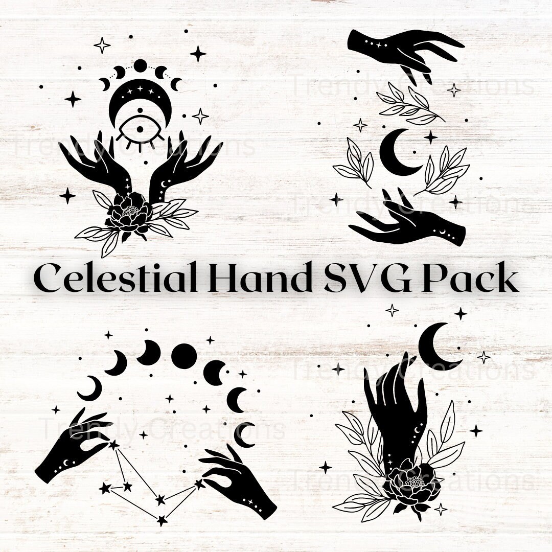 Celestial Hand SVG Bundle Pack - Etsy