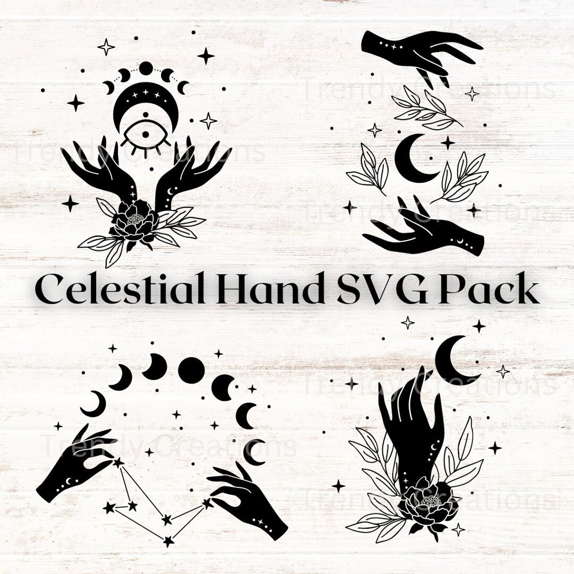 Celestial Hand SVG Bundle Pack - Etsy
