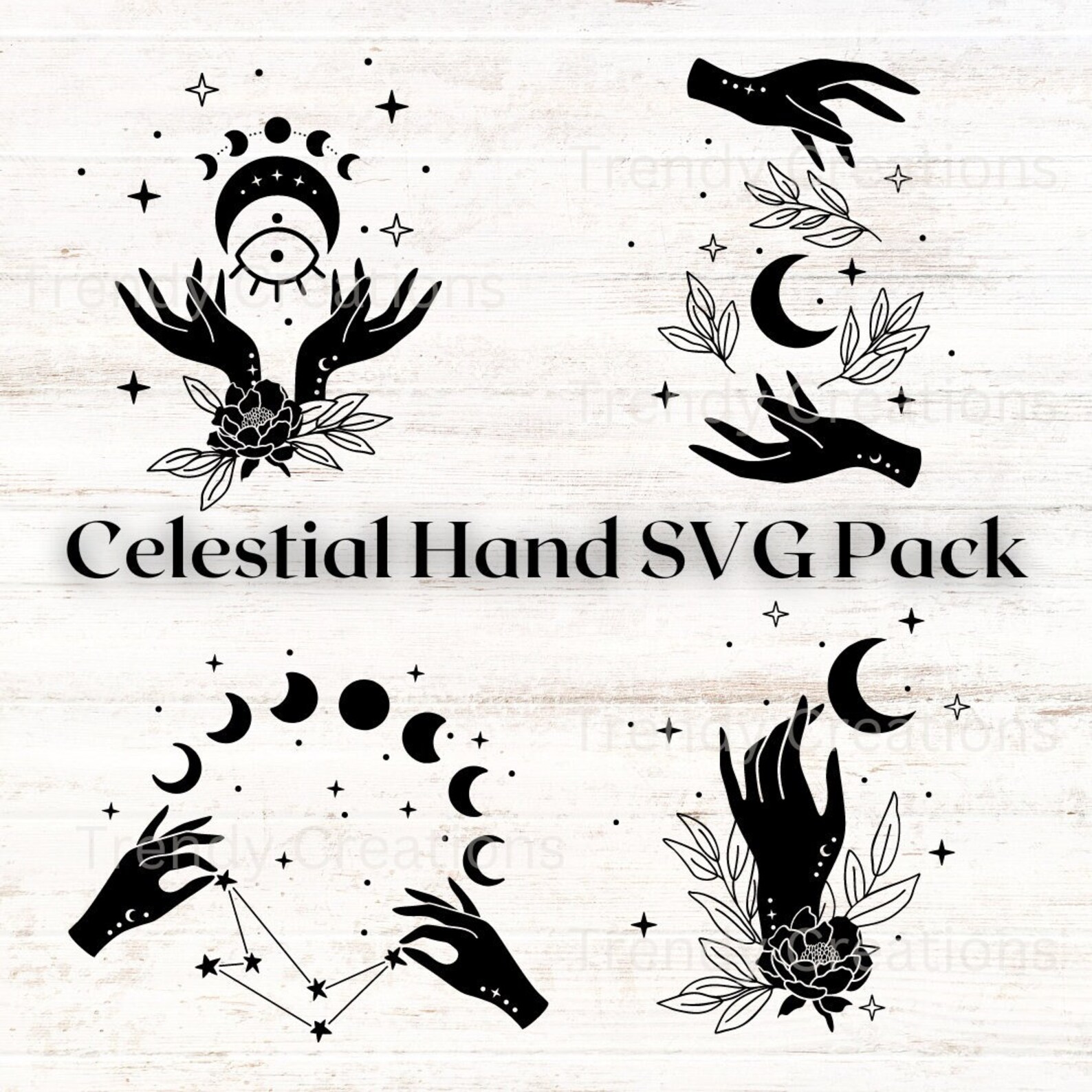 Celestial Hand SVG Bundle Pack - Etsy