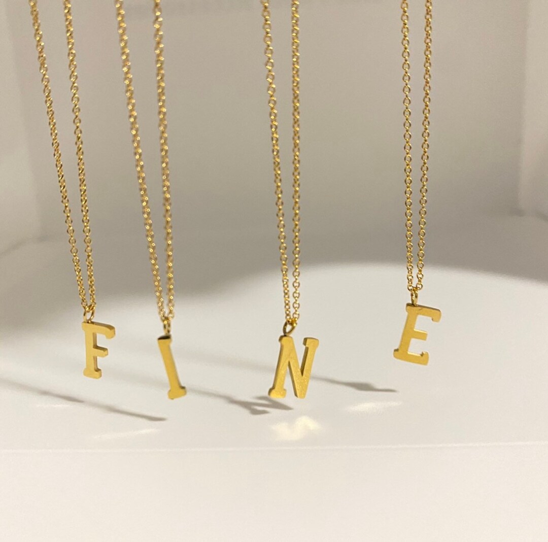 Personalised Initial, Letter, Alphabet Gold Necklace, Customised ...