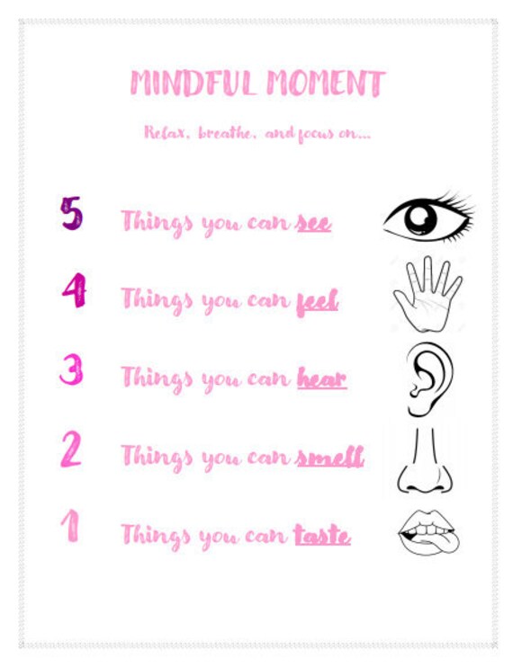 5 Senses Grounding Poster | Etsy