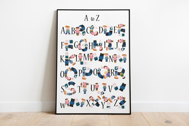 Printable Alphabet Poster Wall Art, ABC Poster, Kids Wall Art, Digital ...
