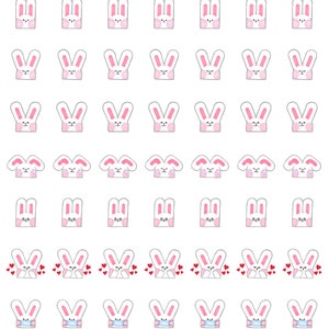 Face Rabbit Stickers, Printable Stickers, Digital Stickers, PDF, PNG ...