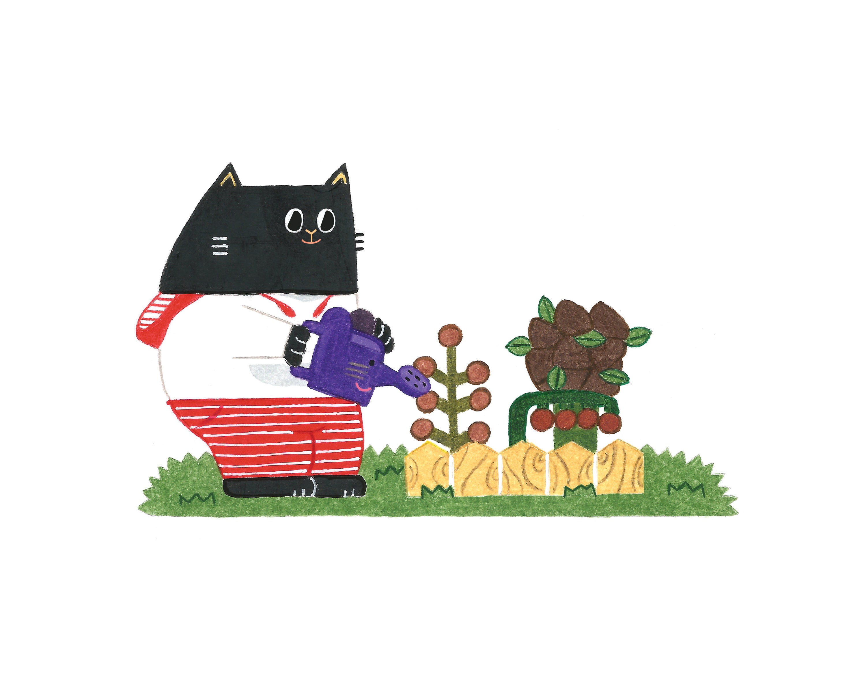 Printable Feed Grow Wall Art, Black Cat Wall Art, Grow Plants Wall Art ...