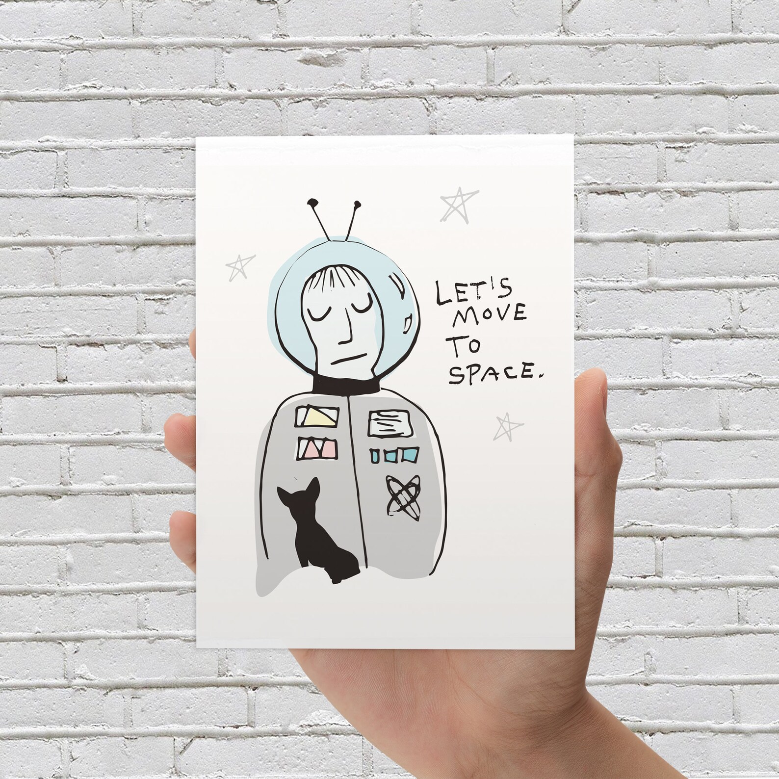 Astronaut Card Let's Move to Space Card Best Friend Card - Etsy