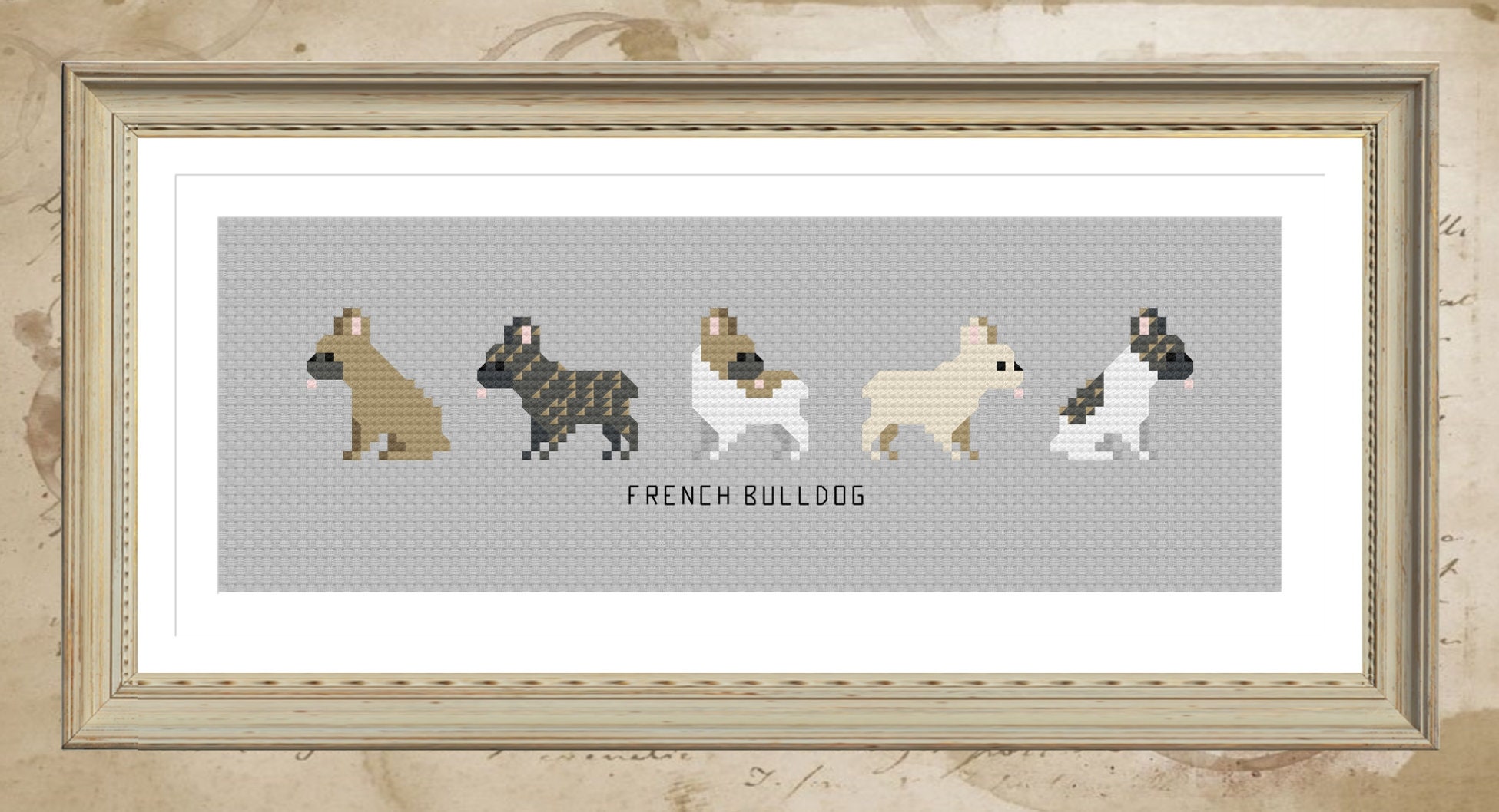 French Bulldog Tiny Dog Breed Cross Stitch Pattern Digital Download PDF ...