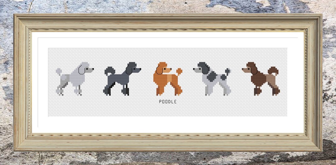 Poodle - Tiny Dog Breed Cross Stitch Pattern - Digital Download PDF - Etsy