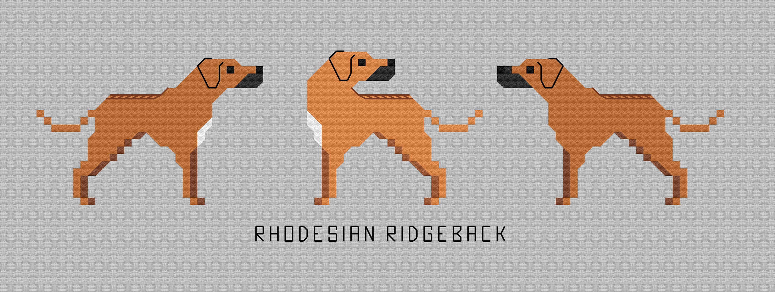 Rhodesian Ridgeback Tiny Dog Breed Cross Stitch Pattern Digital ...