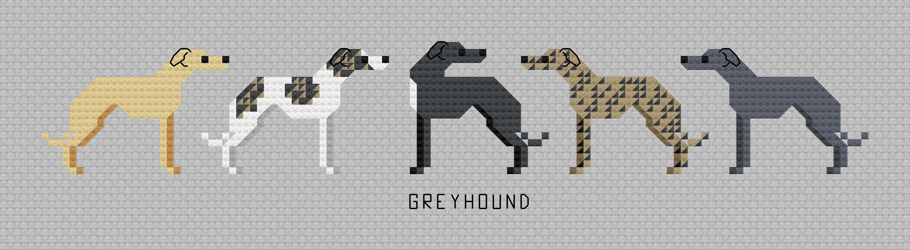 Greyhound Tiny Dog Breed Cross Stitch Pattern Digital | Etsy