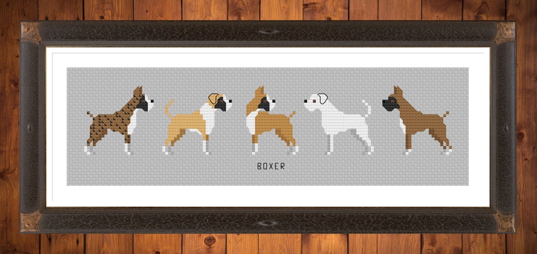 Boxer - Tiny Dog Breed Cross Stitch Pattern - Digital Download PDF - Etsy