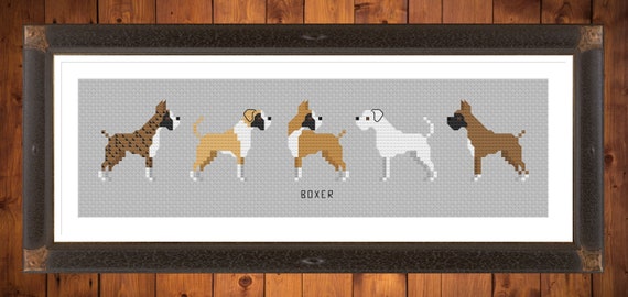 Boxer Tiny Dog Breed Cross Stitch Pattern Digital Download | Etsy
