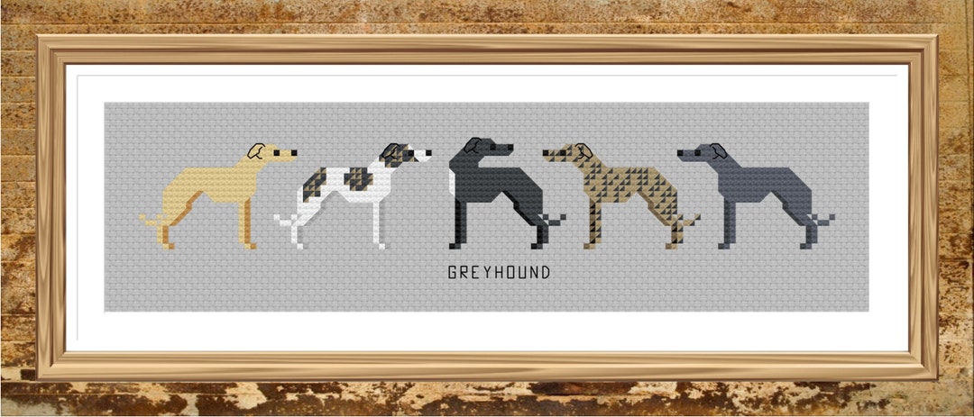 Greyhound - Tiny Dog Breed Cross Stitch Pattern - Digital Download PDF ...