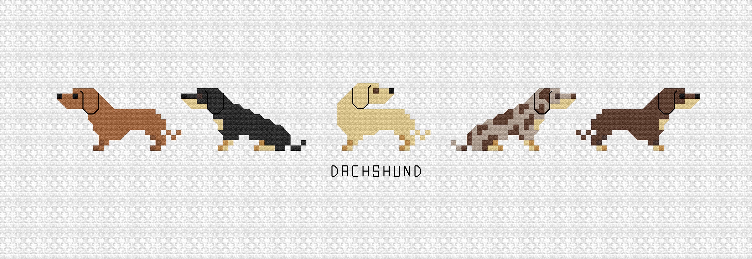 Dachshund (sausage Dog) - Tiny Dog Breed Cross Stitch Pattern - Digital ...