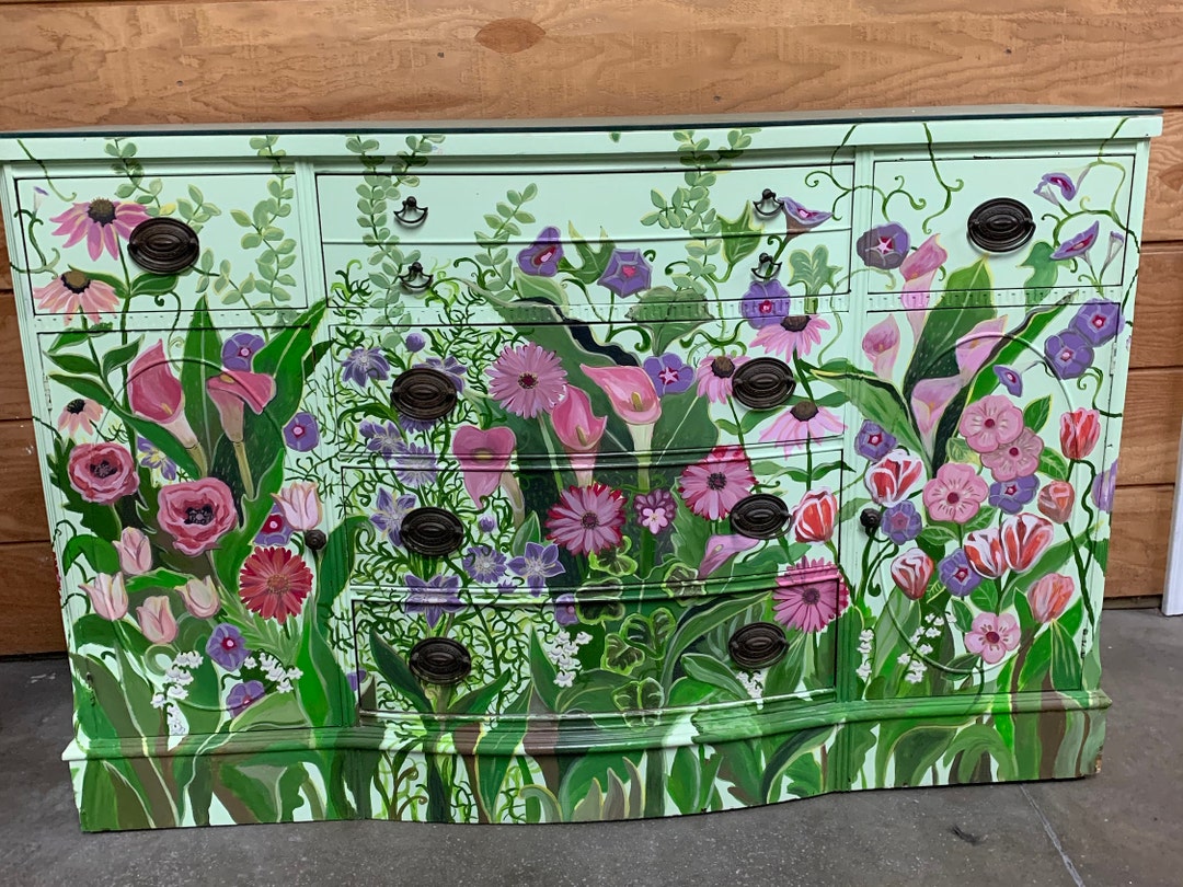 Hand-painted Buffet/sideboard/dresser - Etsy