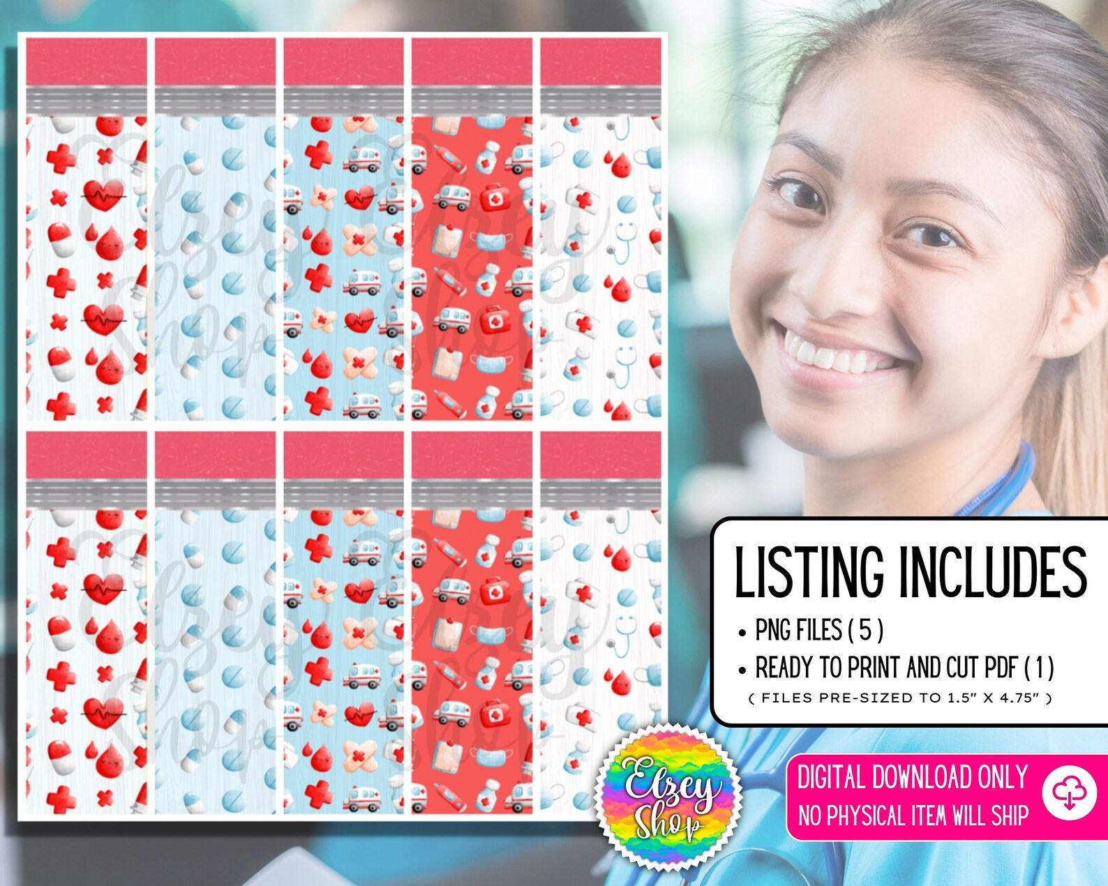 Nurse, Doctor, Clinic, Hospital Pen WRAPS --digital Download Only-- (5 ...