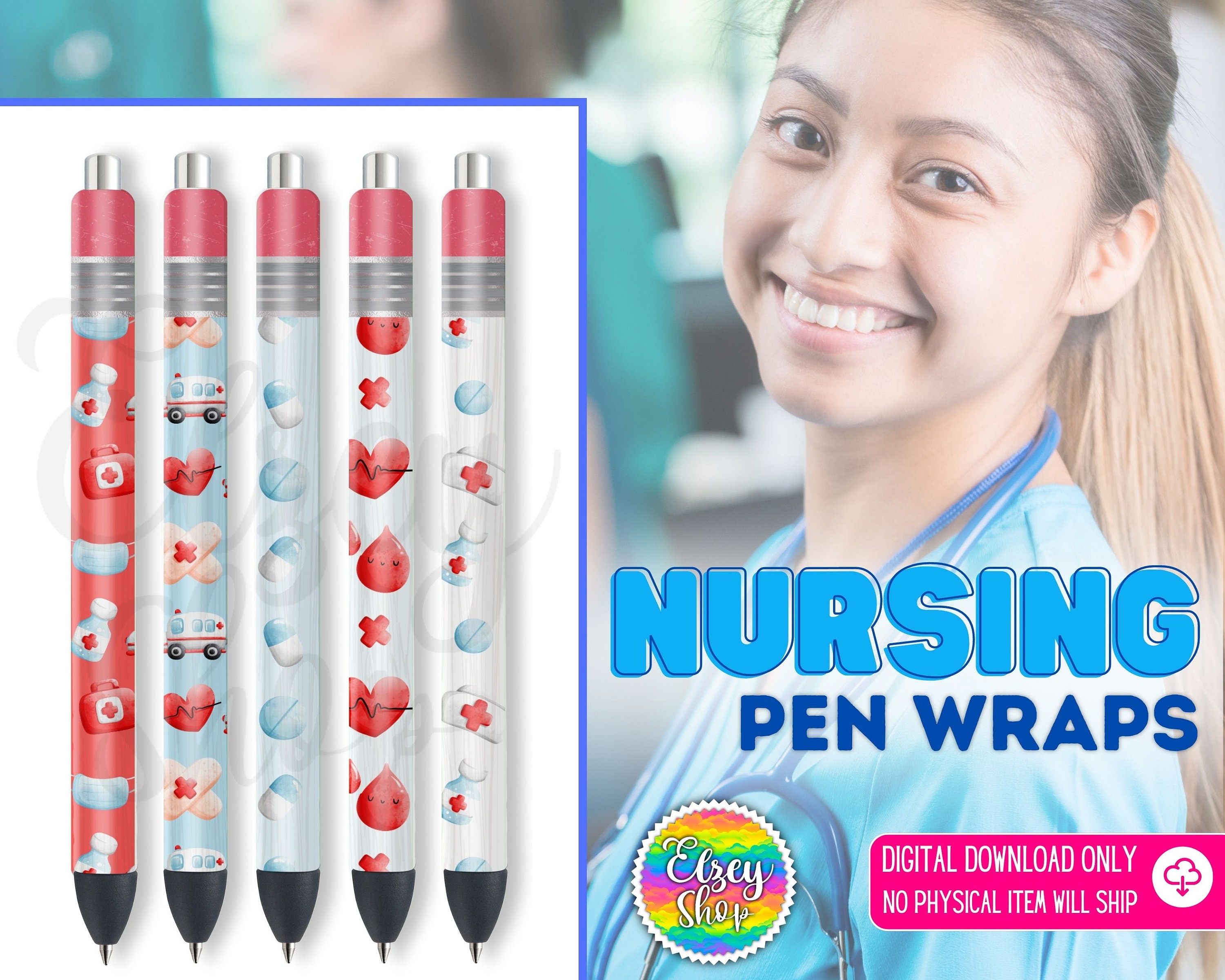 Nurse, Doctor, Clinic, Hospital Pen WRAPS --digital Download Only-- (5 ...