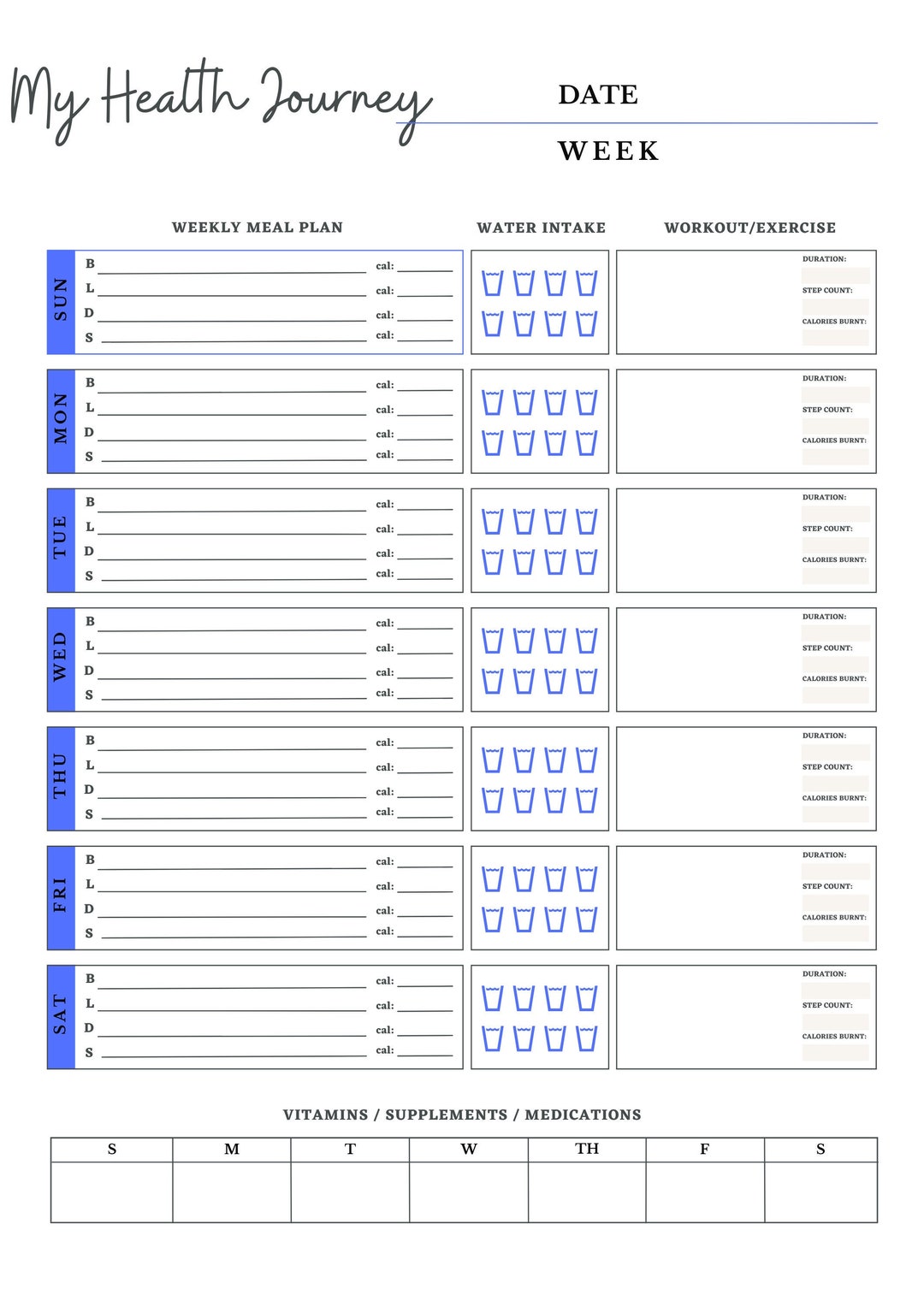 My Health Journal Printable - Etsy