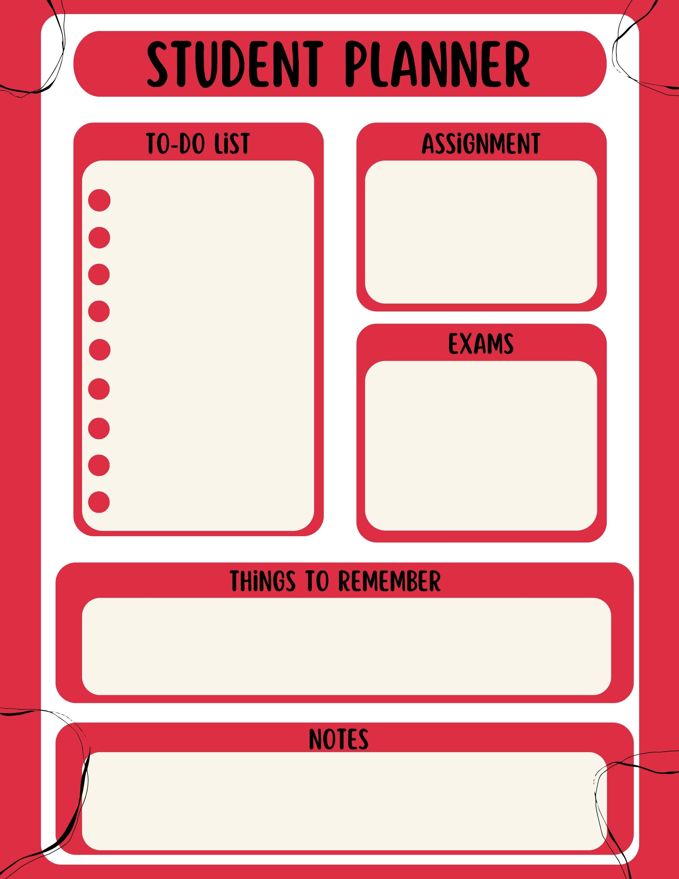 Daily Student Planner Printable - Etsy