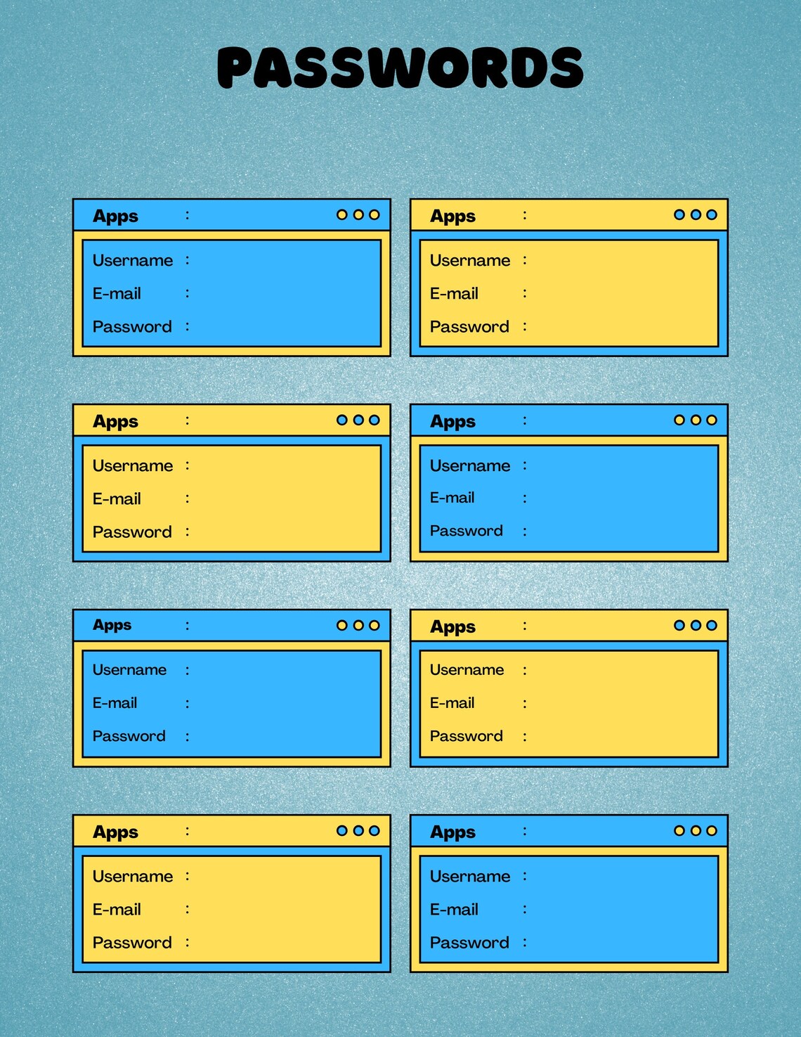 Password Worksheet Printable - Etsy
