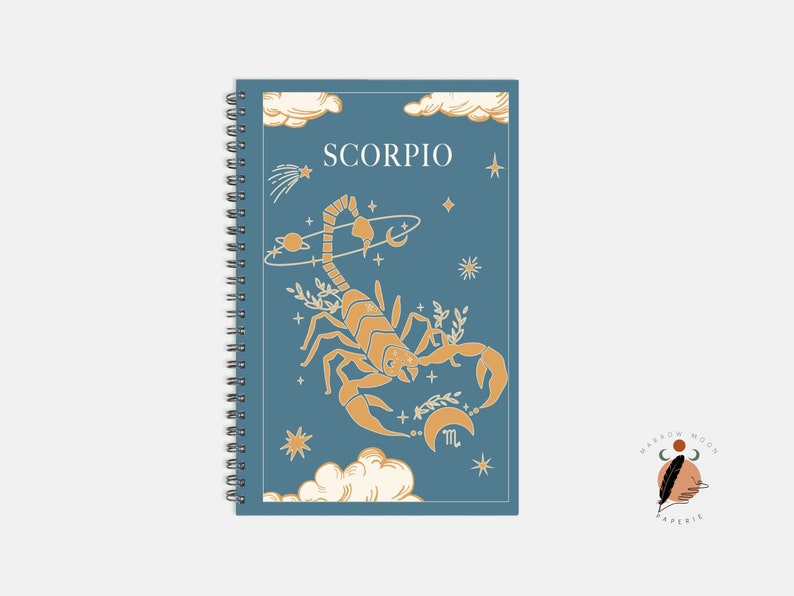 Scorpio Zodiac Journal Hardcover Spiral Wellness Witchy Notebook ...