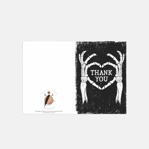 Skeleton Heart Hands Goth Thank You Card Witchy Wedding Stationery A7 ...