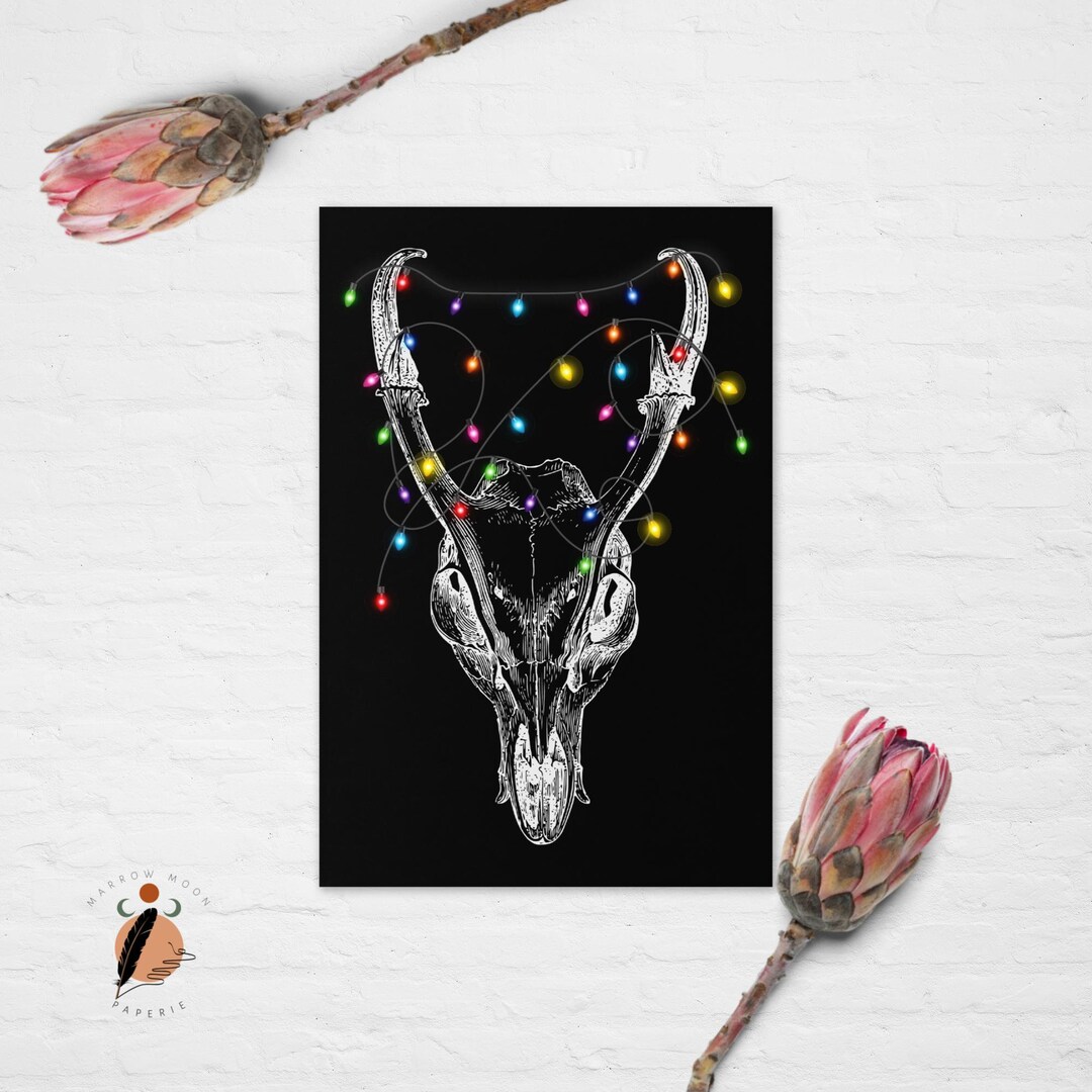 Festive Skull Horror Christmas Card Creepy Holiday Cards for a Spooky ...