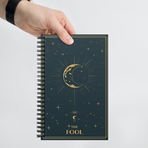 The Fool Tarot Card Journal With a Witchy Aesthetic Gold and Blue Tarot ...