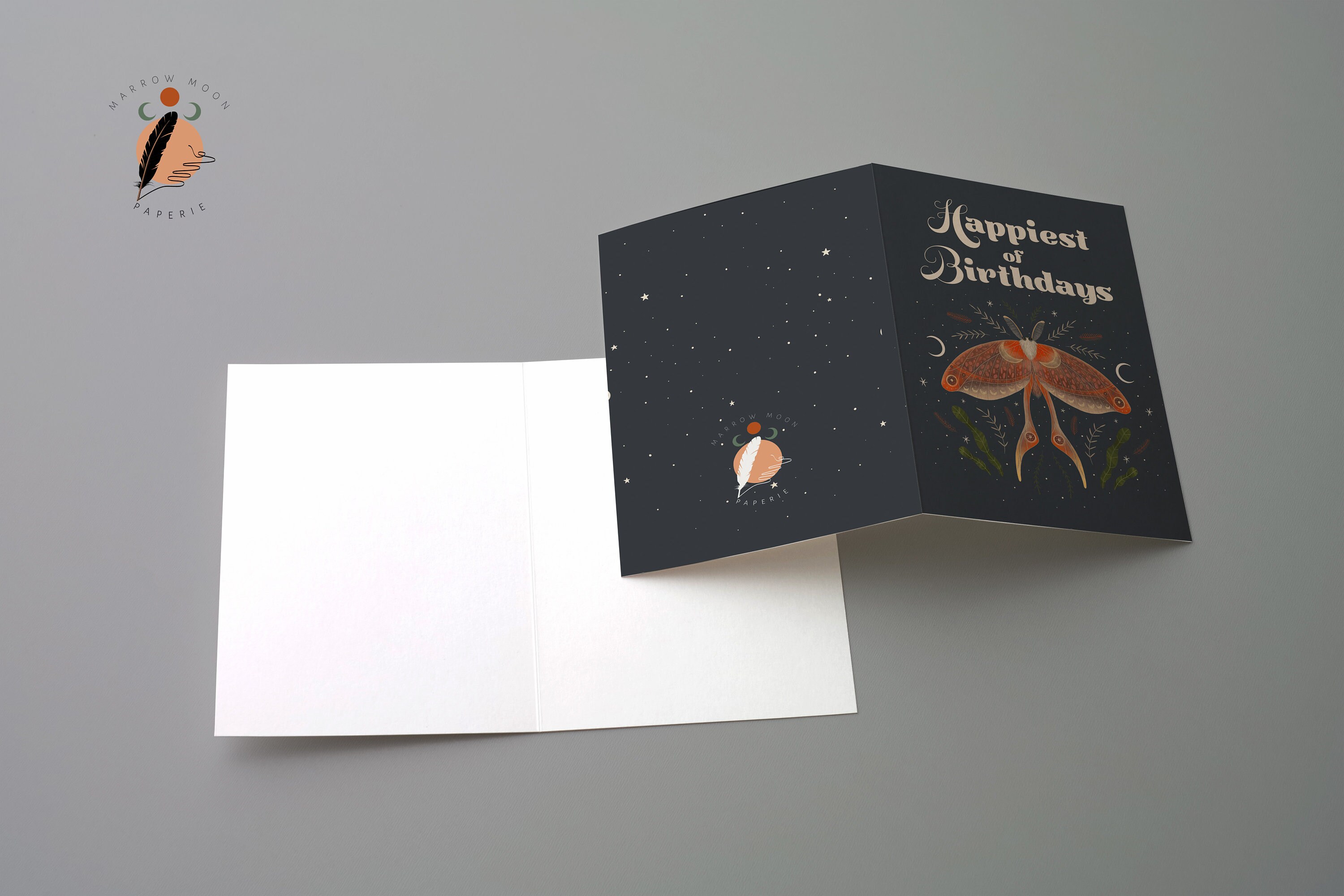 Dark Aesthetic Moth Birthday Card Goth Birthday Card Witchy - Etsy