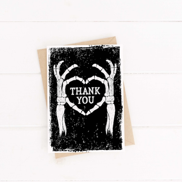 Halloween Skeleton Thank You Cards - Etsy